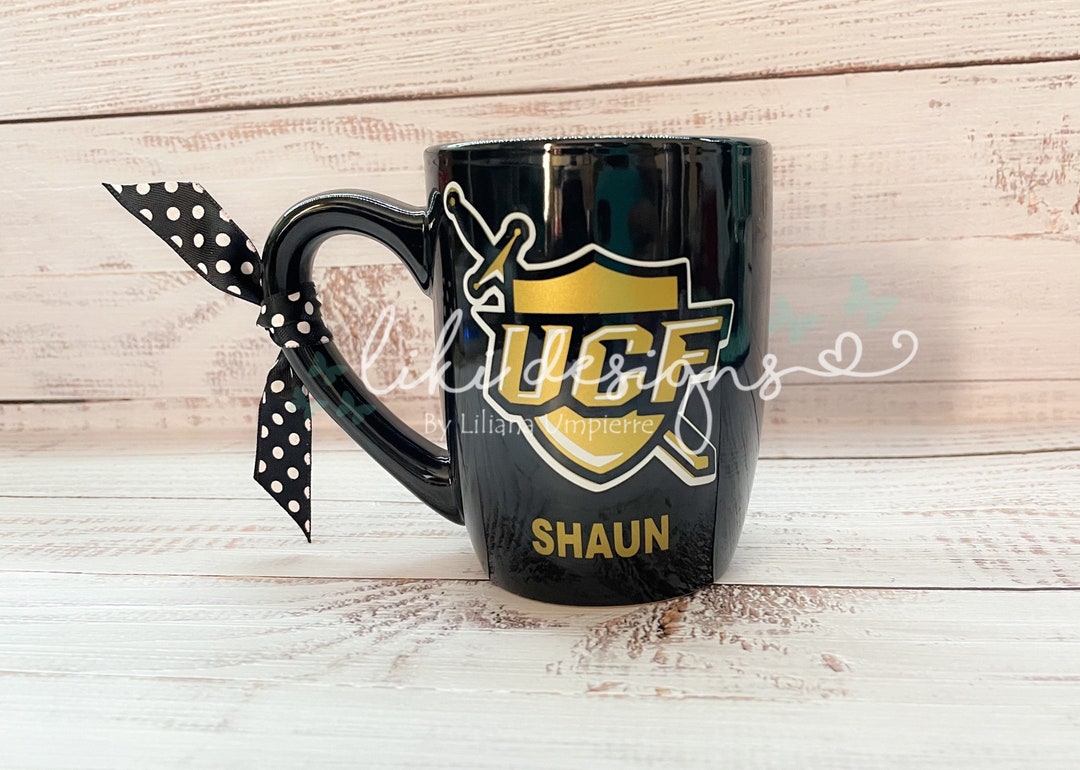 UCF Inspired 12 Oz Vinyl Personalized Black Porcelain Coffee Mug - Etsy