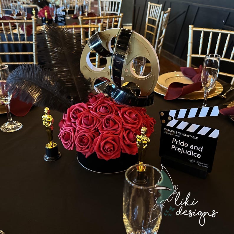 8in Cardstock Movie Reel Centerpiece: Hollywood Party Decor - Etsy