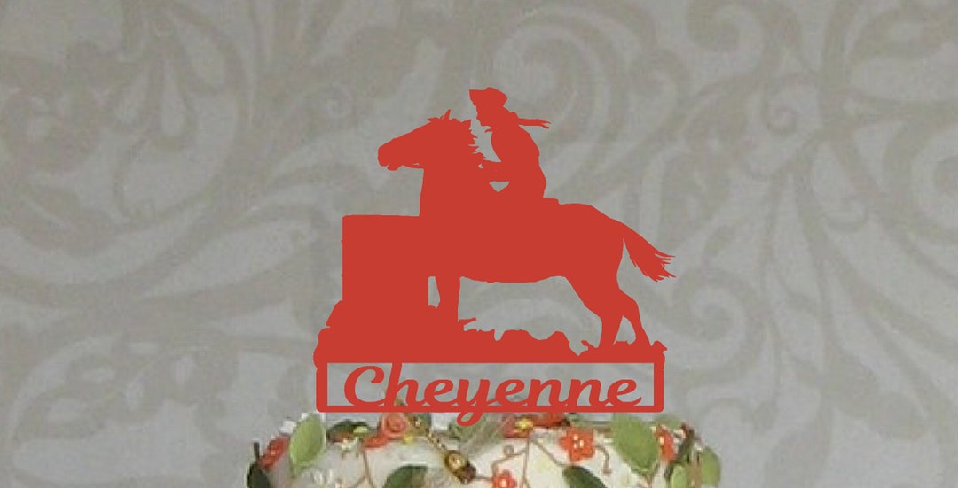 Barrel Racing Cake Topper for the Cowgirl With Your Name or Phrase ...
