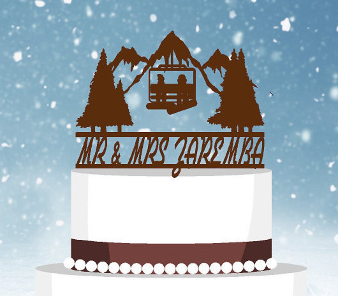 Snowboard Couple Cake Topper & Keepsake Perfect for the Winter Wedding ...