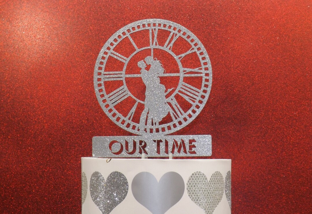 Our Time Clock Tower Cake Topper Personalized With Your Name or Phrase ...
