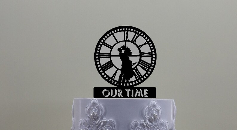 Our Time Clock Tower Cake Topper Personalized With Your Name | Etsy