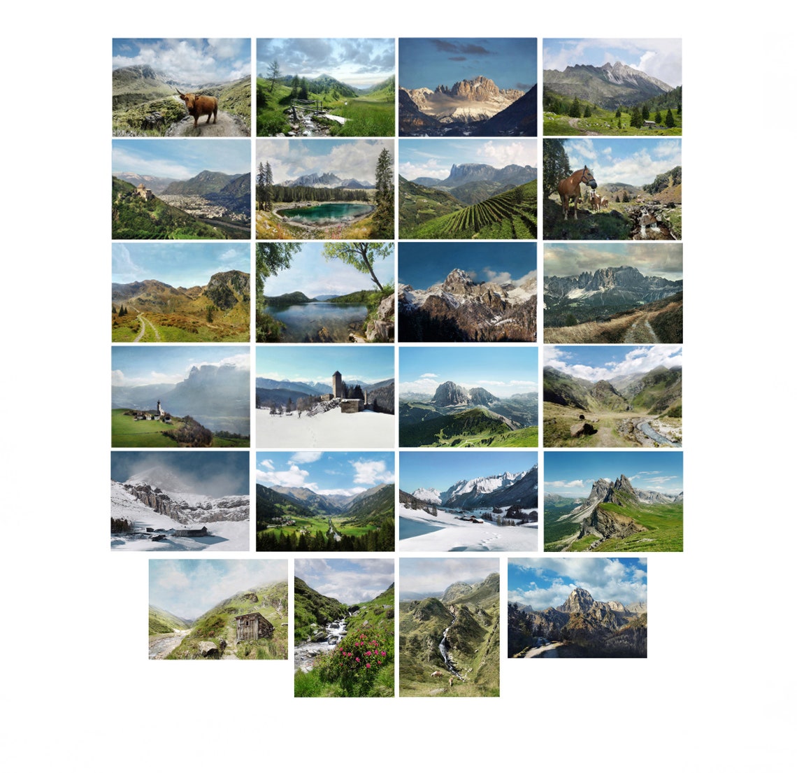 Alpine Postcards, Postcard Set, Alpine, Austria Alps, Art, Mountain ...