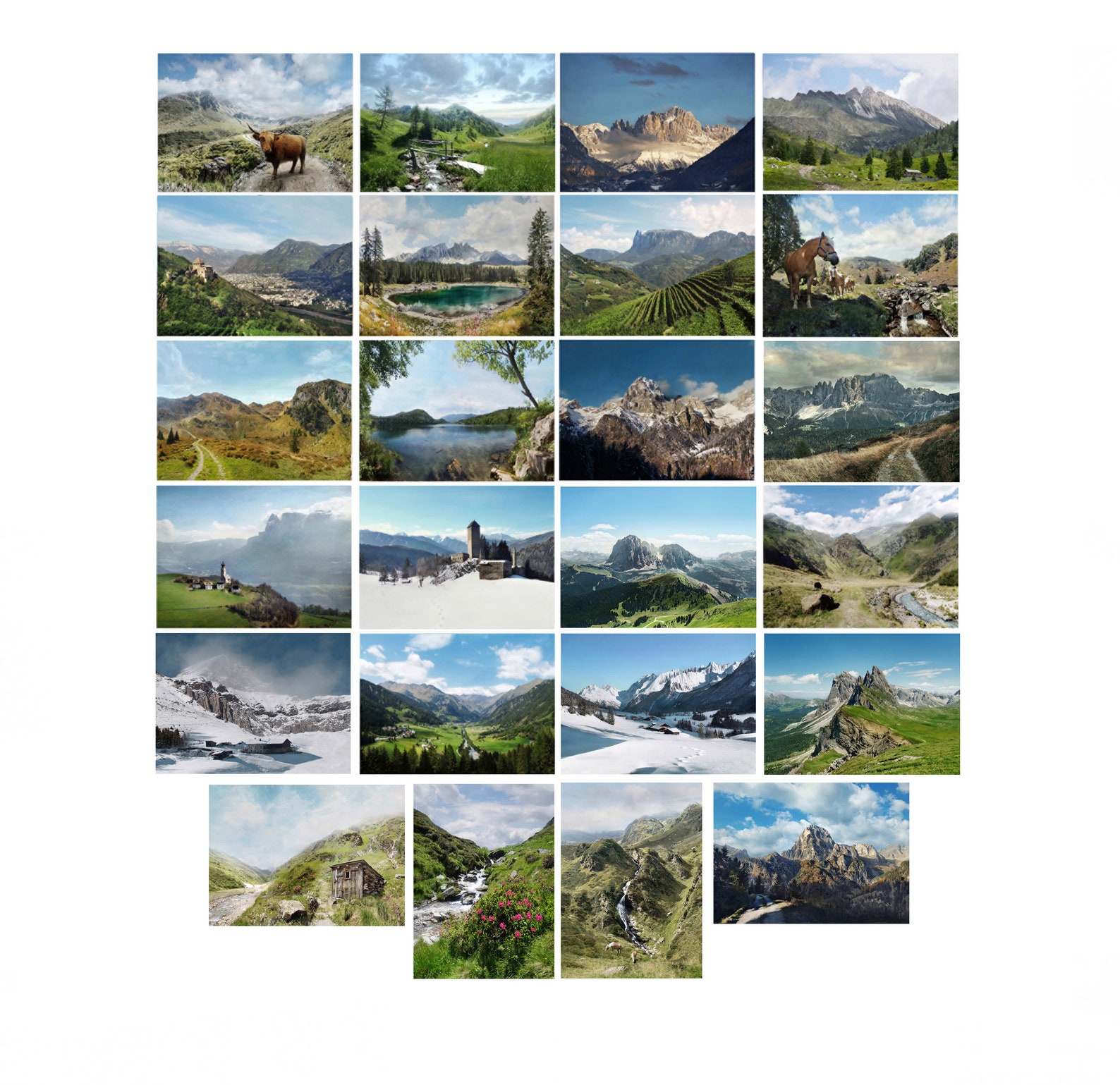 Alpine Postcards, Postcard Set, Alpine, Austria Alps, Art, Mountain ...