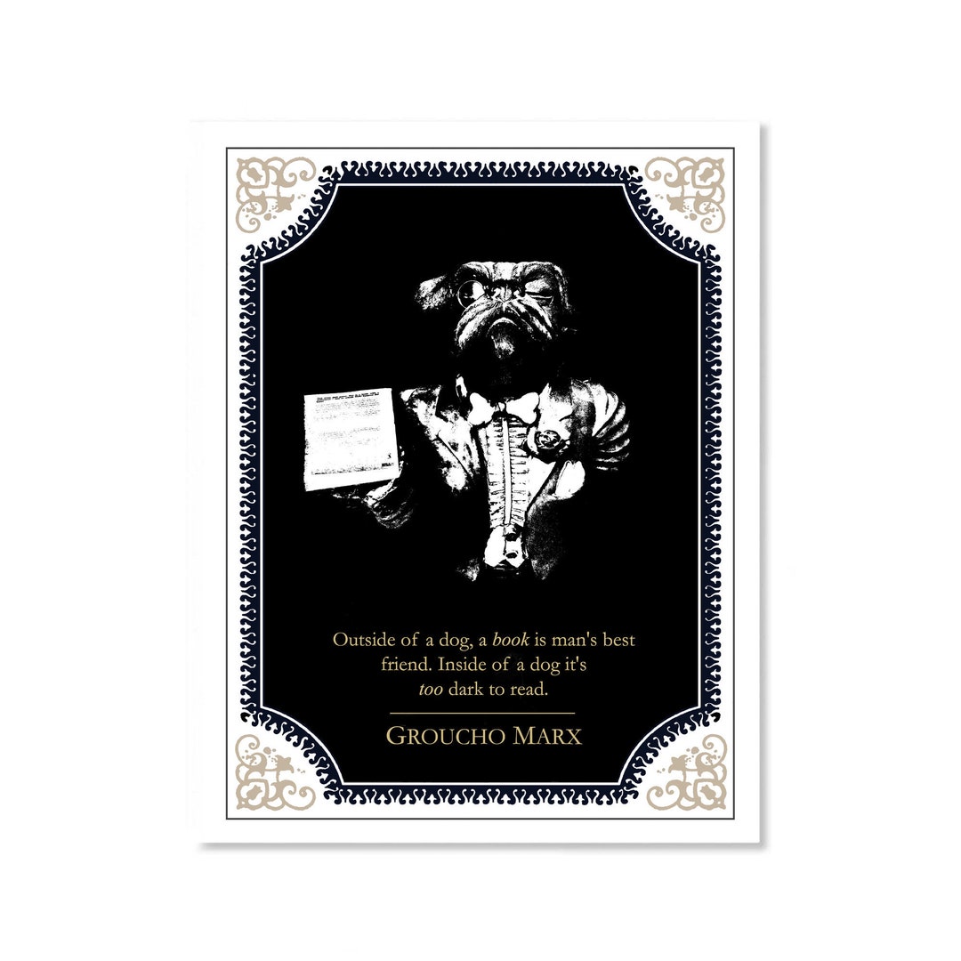 Groucho Marx Print, Literary Art Print, Literature Poster, Gift for Her ...
