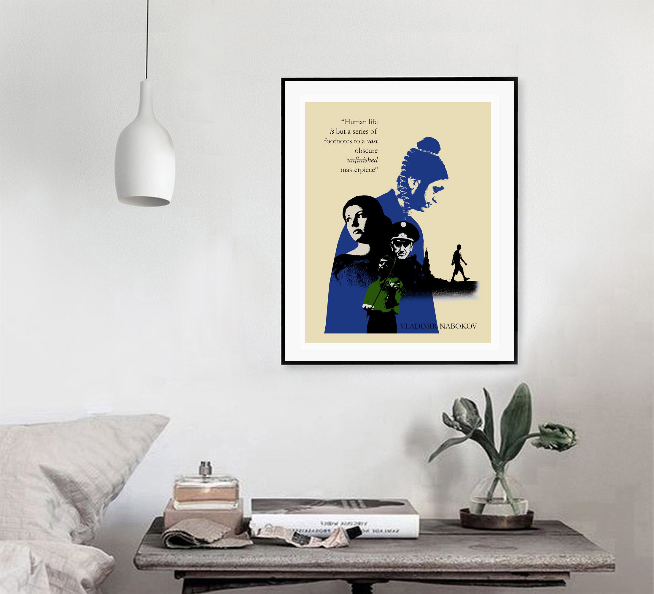 Literary Art Print, Large Wall Art, Vladimir Nabokov Literary Art Print ...