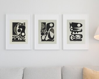 Abstract Lino Cut - Etsy