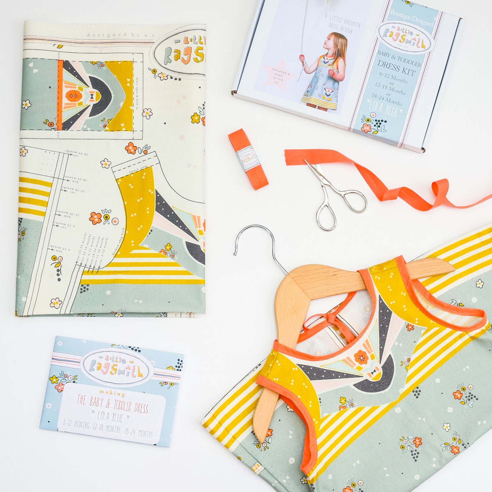 Girl Dress-diy Dress Kit for Little Girl-do It Yourself Blue - Etsy