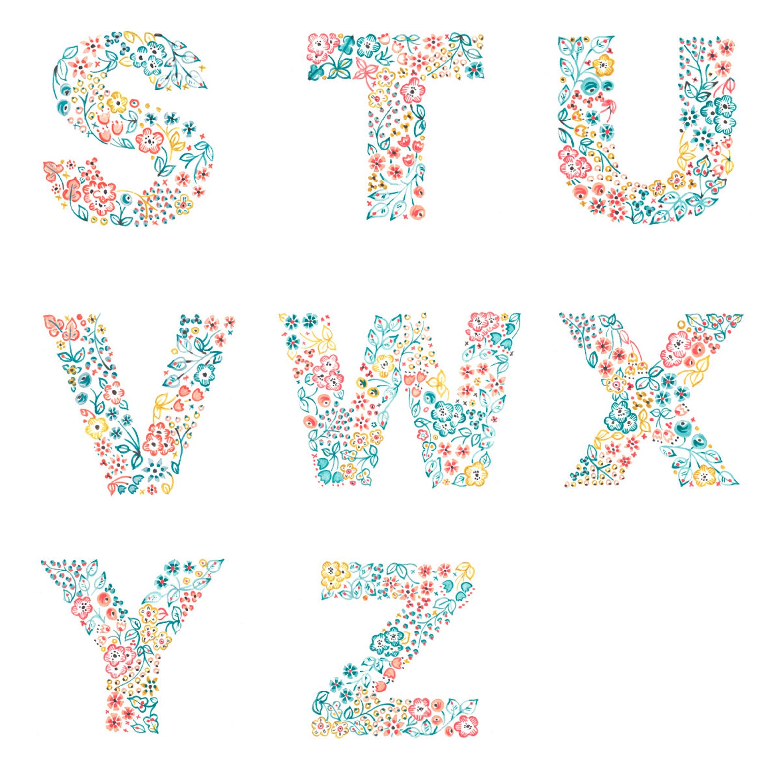 Personalised Flower Initial Baby Name Gift | Etsy