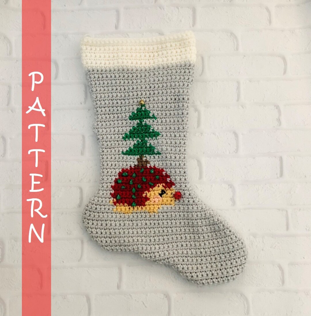 Hedgehog Christmas Stocking CROCHET PATTERN - Etsy UK