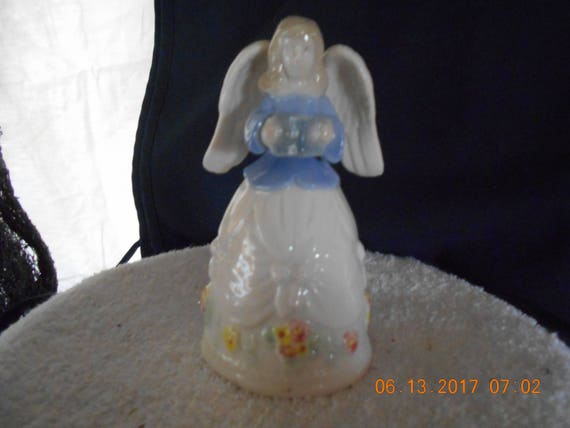 Porcelain Angel Bell Figurine | Etsy