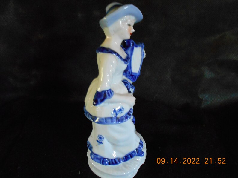 Delft Victorian Lady Holding Harp - Etsy
