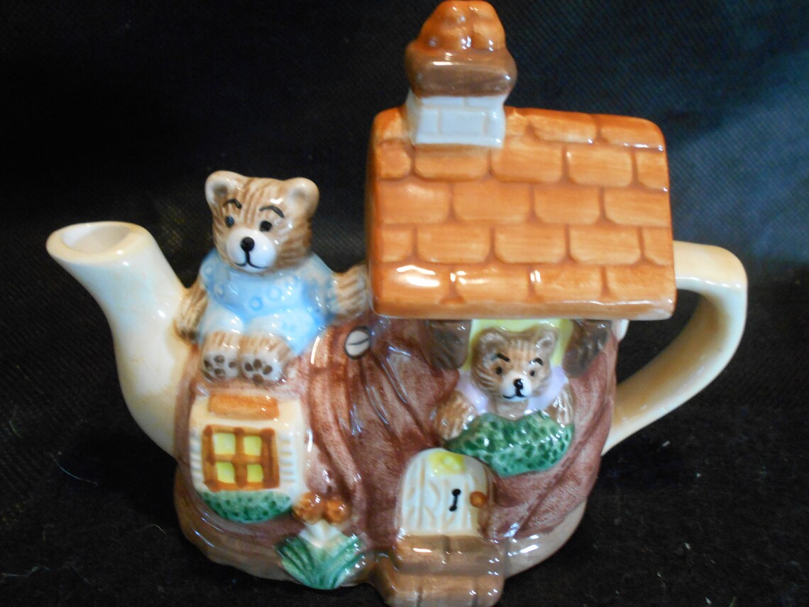 Tee Nee Two Little Bears in Boot Teapot - Etsy
