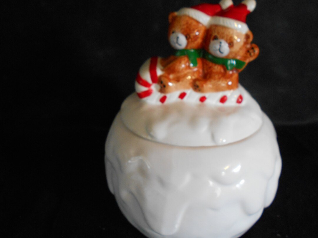 Snowball Cookie Jar With Sledding Bears - Etsy