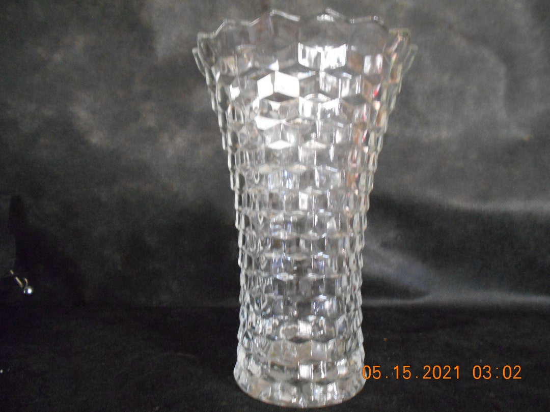 Homco Clear Crystal Vase - Etsy