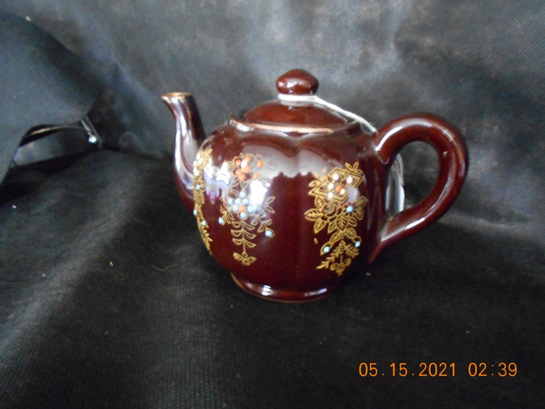 Moriage Style Redware Hand Painted Teapot - Etsy