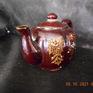 Moriage Style Redware Hand Painted Teapot - Etsy