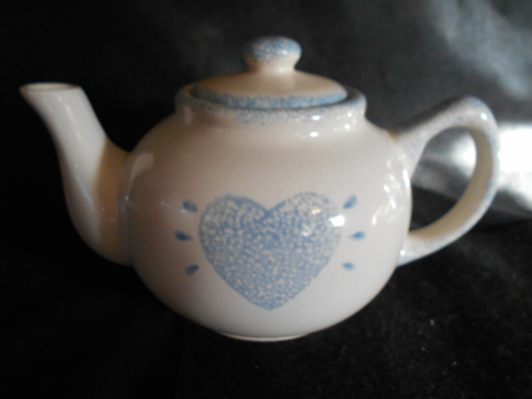 Loomco Spongeware Teapot Heart Design - Etsy