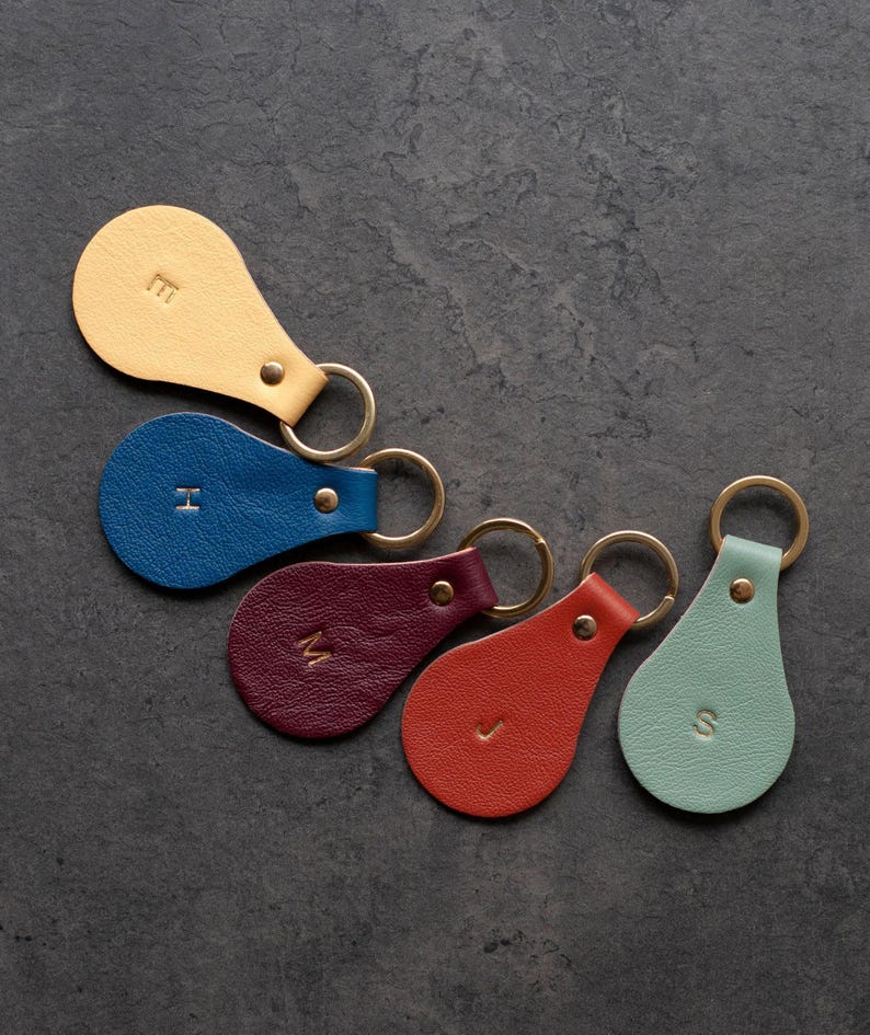 Personalized Leather Key Fob, Monogrammed Key Holder, Handmade in ...