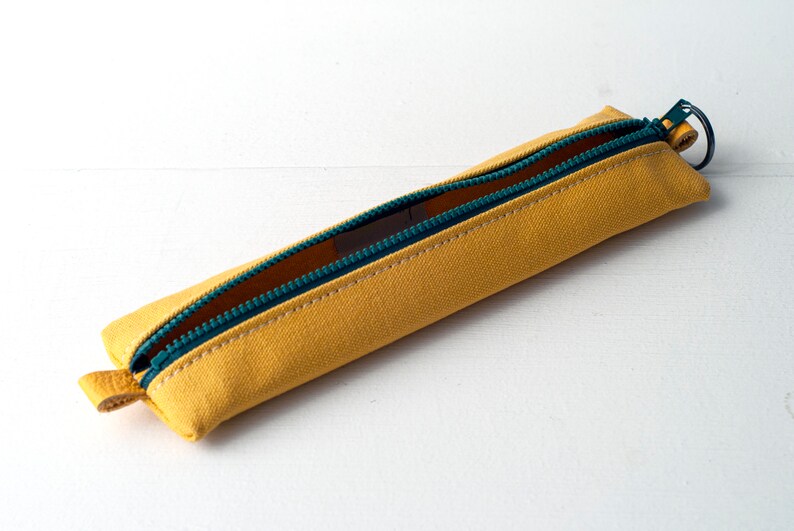 Slim Canvas Pencil Case Small Colored Pen Pouch Cotton - Etsy