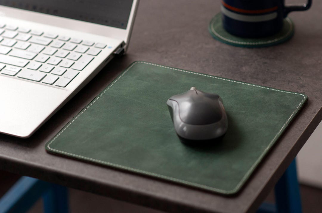 Personalized Leather Mouse Pad, Customized Square Desk Pad, Luxe Office ...