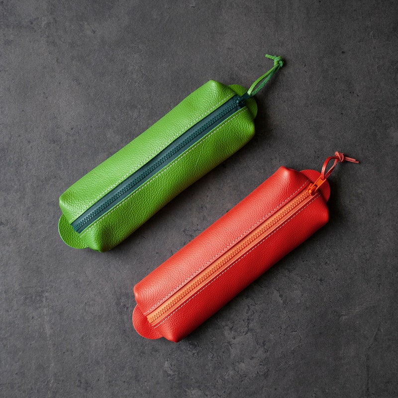 Leather Zipper Case - Etsy