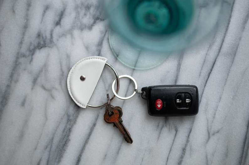 Colorful Leather Key Holder: Handmade Minimalist Key Fob - Etsy