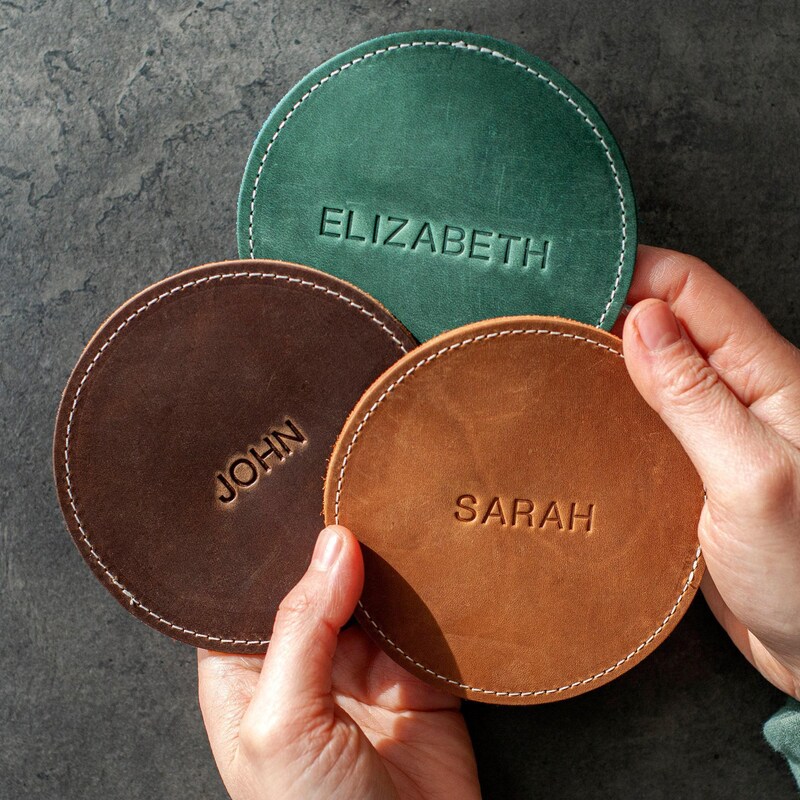 Leather Coasters - Etsy