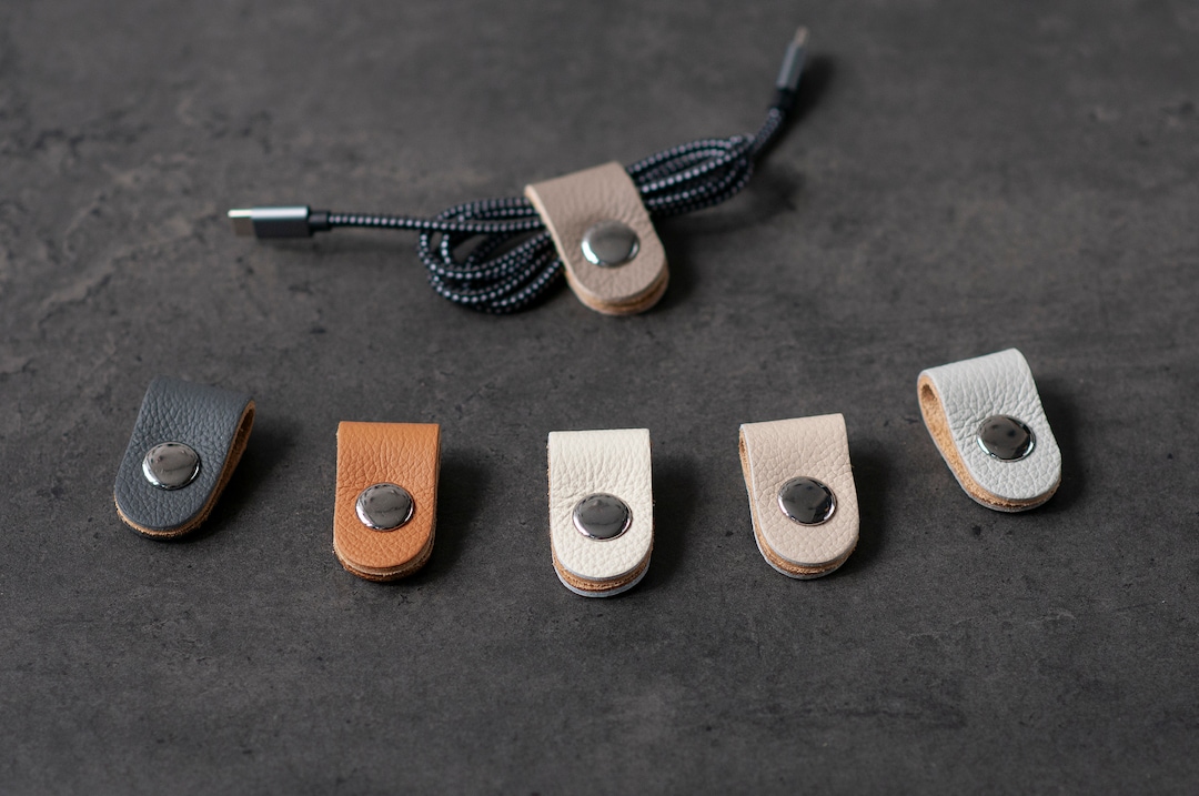 Single Leather Cord Wraps Cable Organizer Headphone Cord Keeper Tie ...