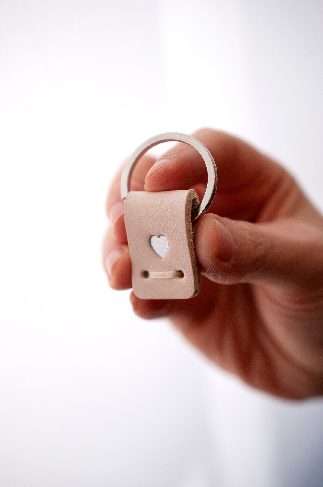 Tiny Leather Key Holders , Small Minimalist Gold Colored Key Ring , Key ...