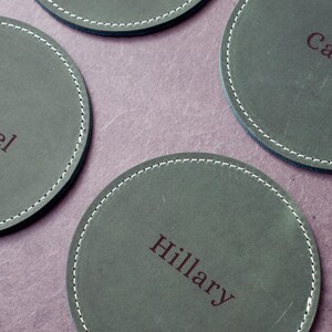 Custom Logo/artwork Leather Coaster , Bulk Order Laser Engraved Round ...