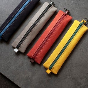 Slim Canvas Pencil Case , Small Colored Pen Pouch , Cotton Canvas ...