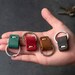 Tiny Personalized Leather Key Holders , Small Minimalist Key Ring , Key ...