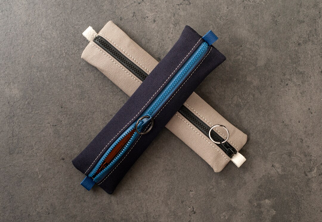 Slim Canvas Pencil Case Small Colored Pen Pouch Cotton - Etsy