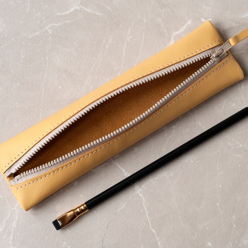 Leather Zipper Case - Etsy