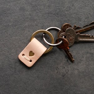 Tiny Leather Key Holders , Small Minimalist Gold Colored Key Ring , Key ...