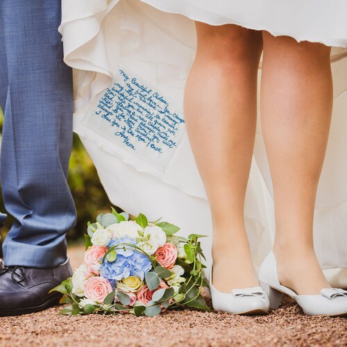 Custom Wedding Dress Label Embroidered With Your Handwriting. - Etsy