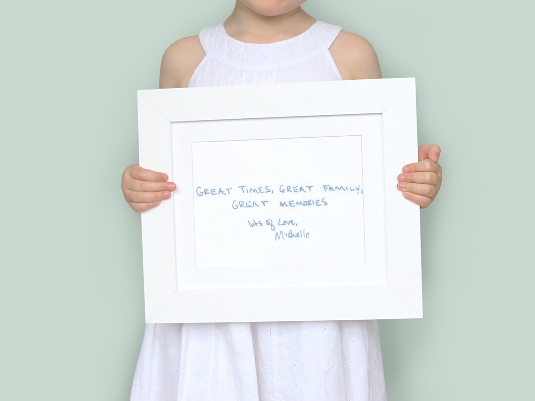 Custom Embroidery Art Handwriting Sign. Personalised Memory Frame of ...