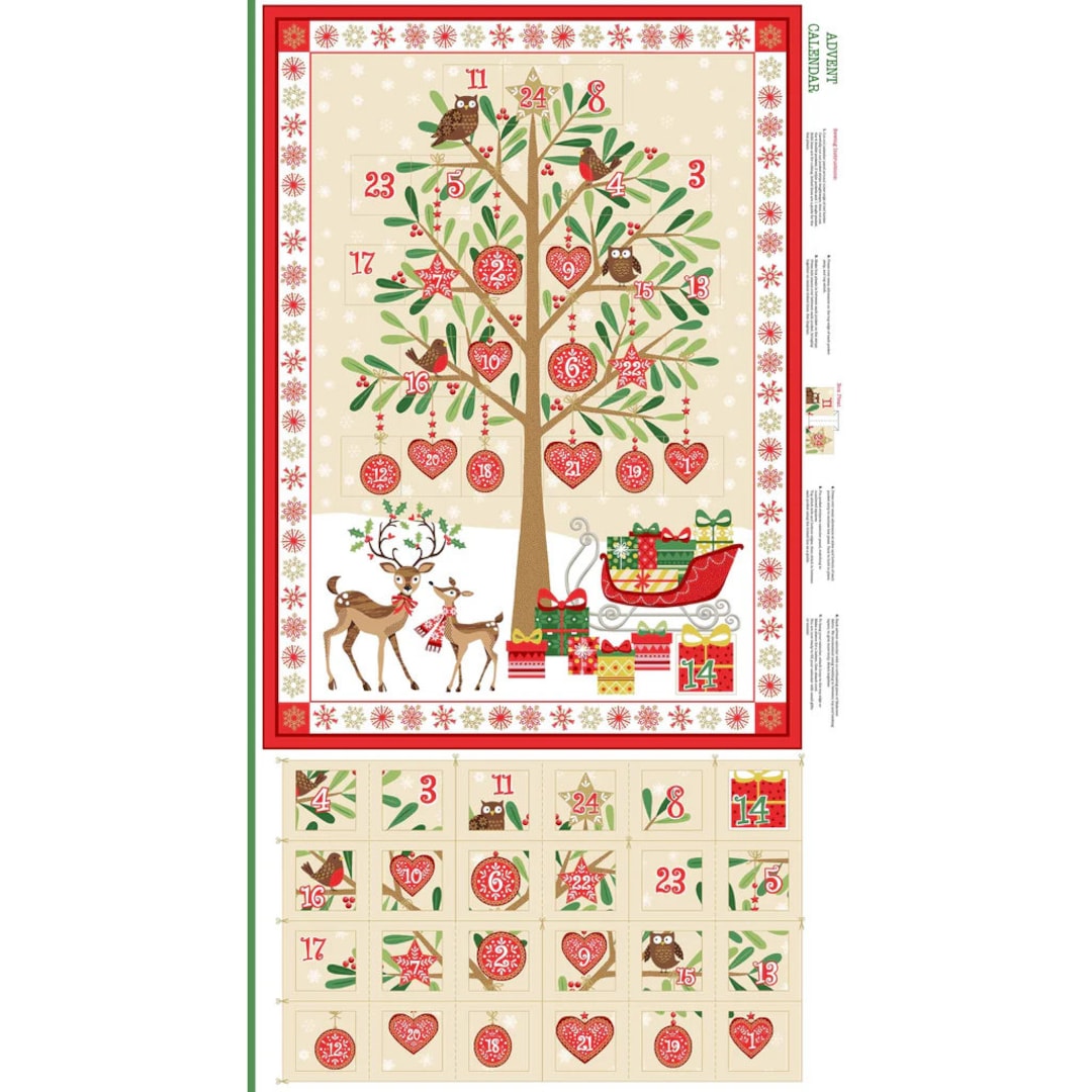 Fabric Advent Calendar Panel. Make / Sew Your Own Christmas - Etsy