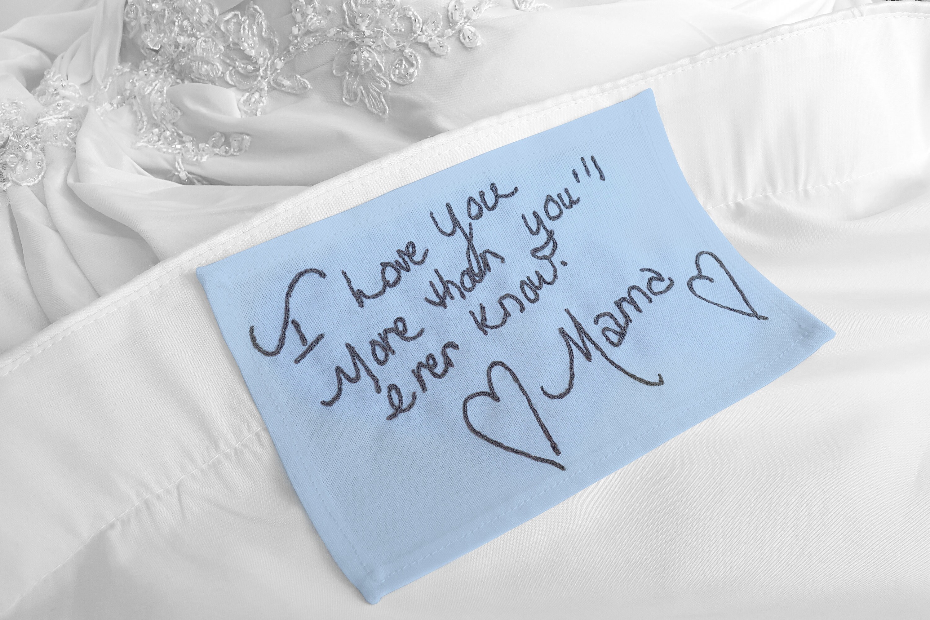Your Handwriting Embroidered on a Wedding Dress Label. - Etsy UK
