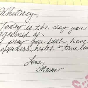 Personalized Wedding Dress Label Embroidered With Your Handwritten Note ...