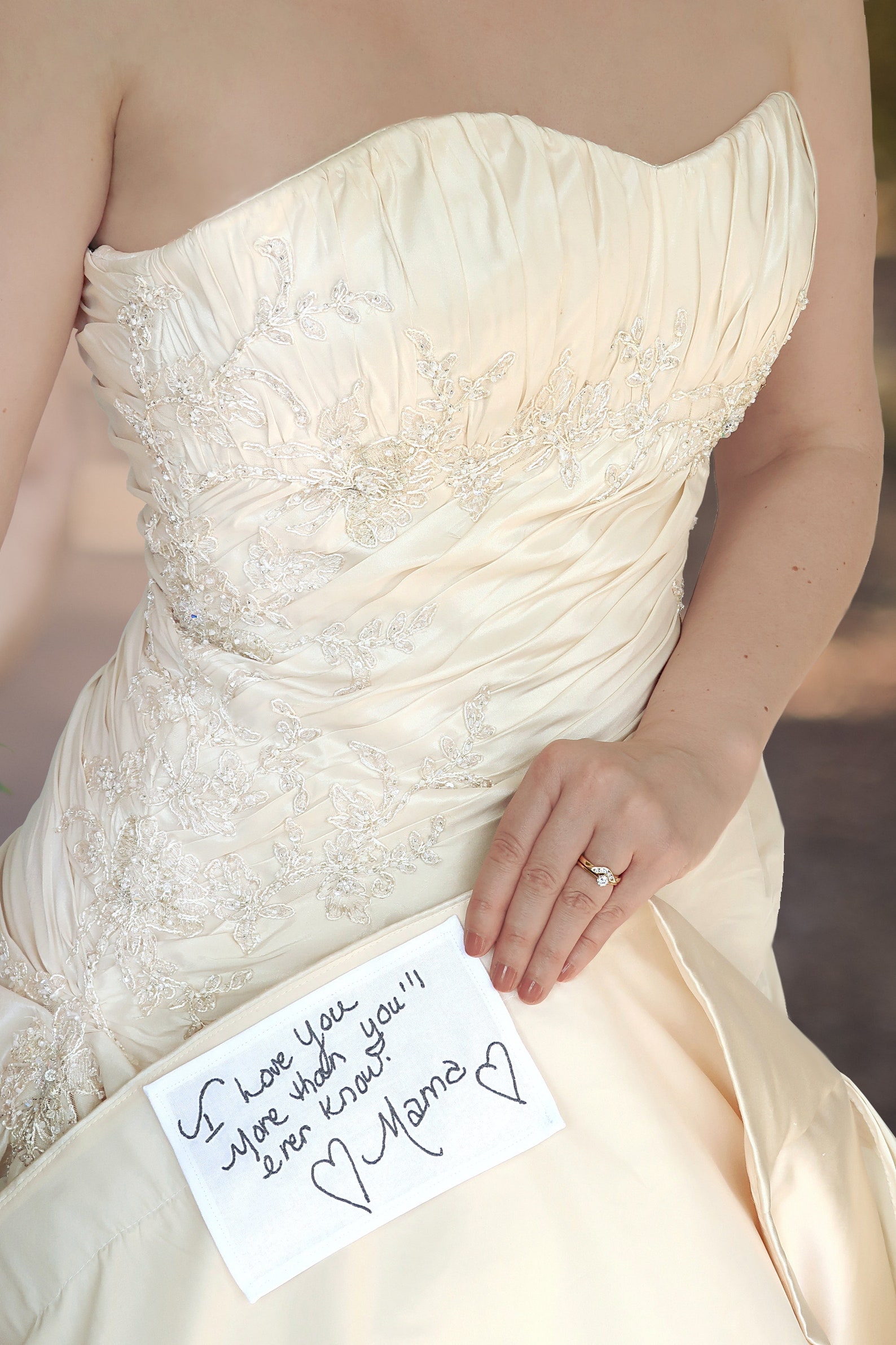 Custom Wedding Dress Label Embroidered With Your Handwriting. - Etsy