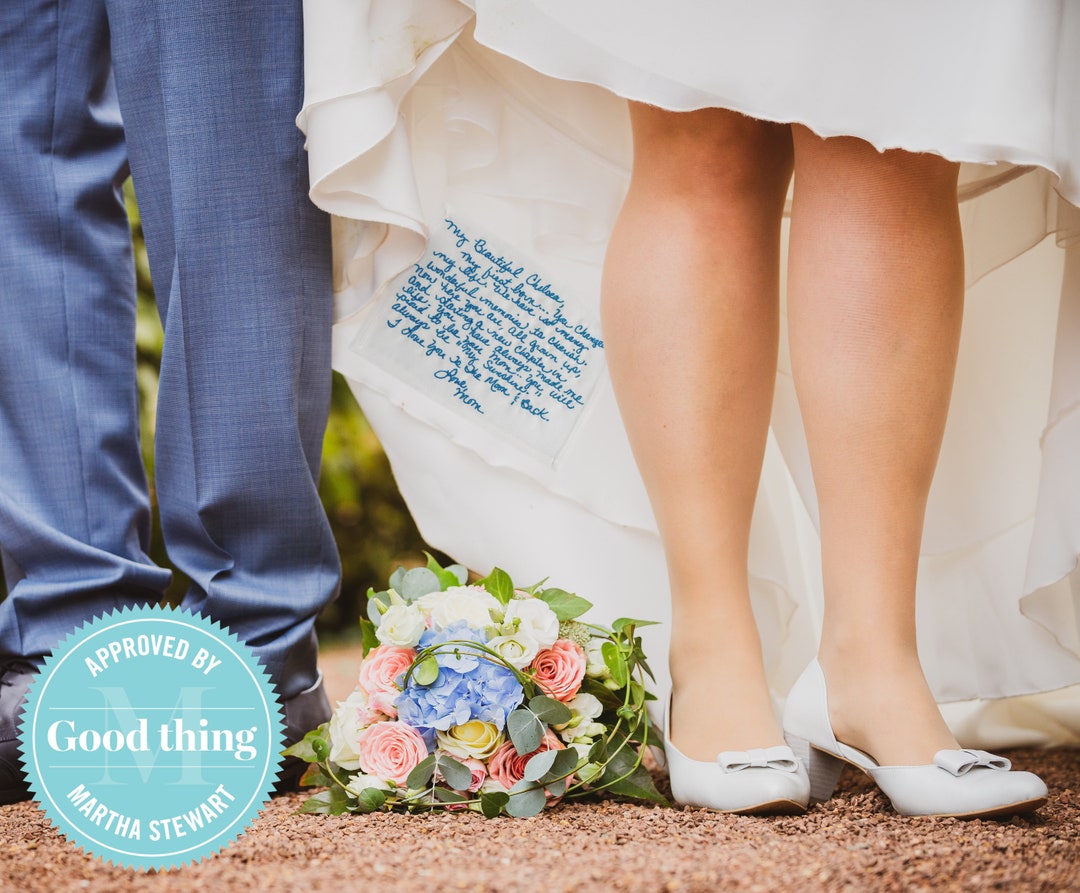 Unique Wedding Dress Label Embroidered With Your Handwritten - Etsy