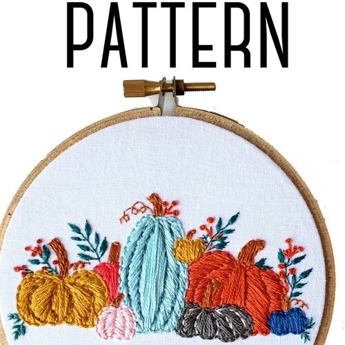 Fall Wreath Hand Embroidery Pattern Autumn Fall Leaves | Etsy