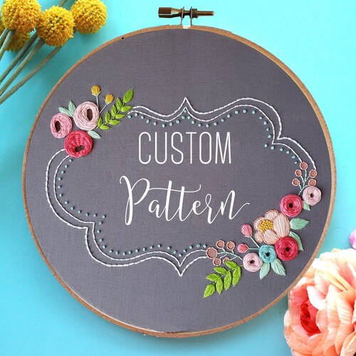 Custom Floral DIGITAL Embroidery Pattern DIY Embroidery - Etsy