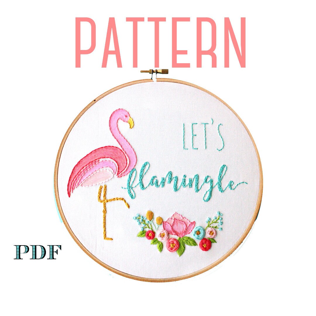 Flamingo Embroidery Patternlet's Flamingleflamingo Partystitching ...
