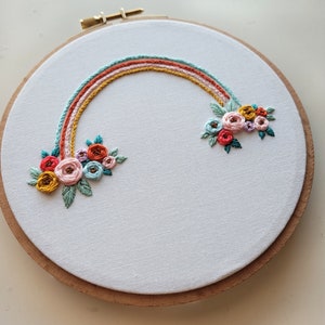 Floral Rainbow Embroidery Pattern,instant Download Pdf,rainbow Baby ...