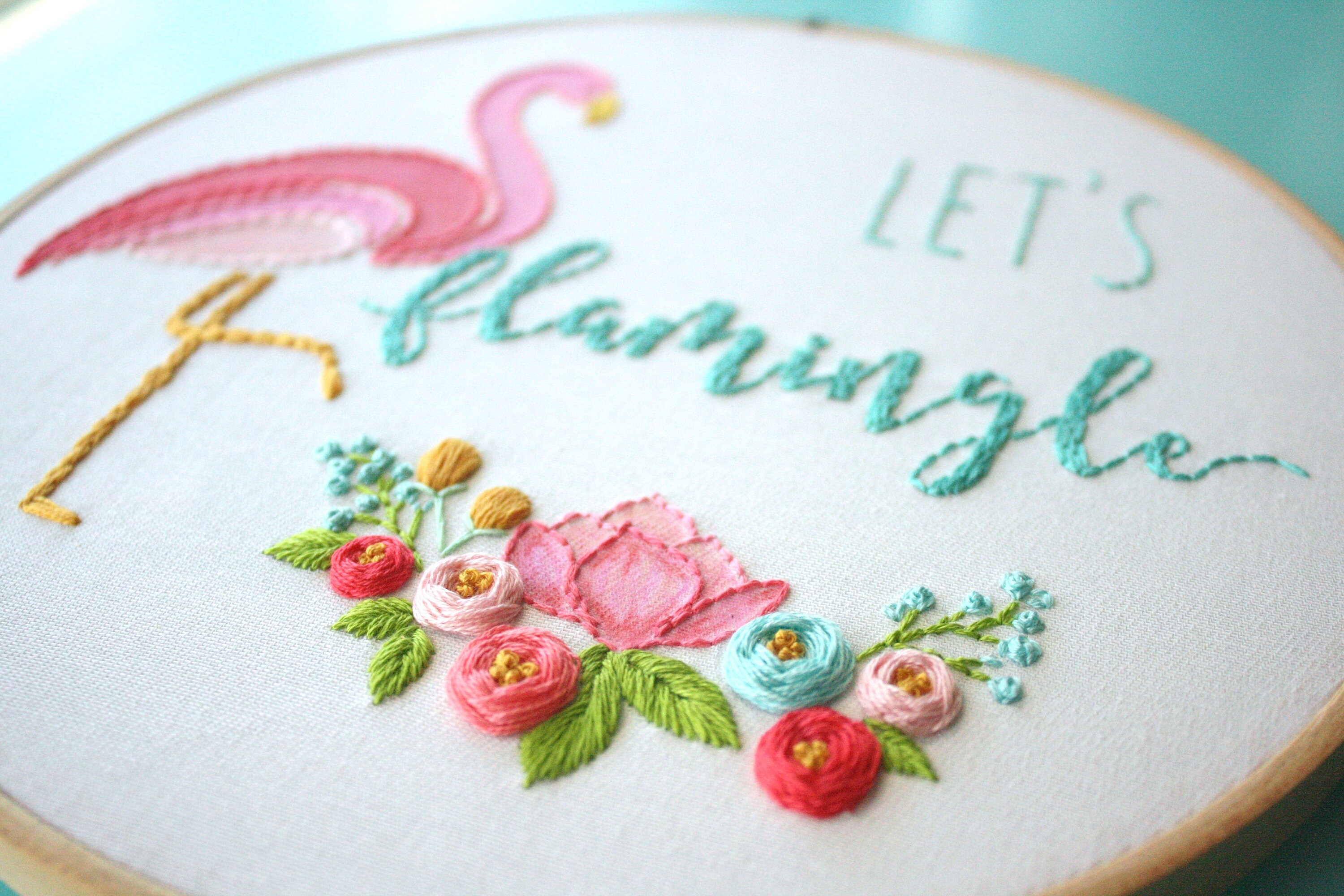 Flamingo Embroidery Patternlet's Flamingleflamingo | Etsy