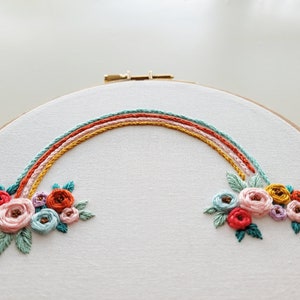 Floral Rainbow Embroidery Pattern,instant Download Pdf,rainbow Baby ...