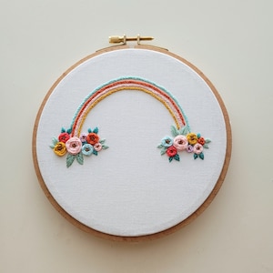 Floral Rainbow Embroidery Pattern,instant Download Pdf,rainbow Baby ...